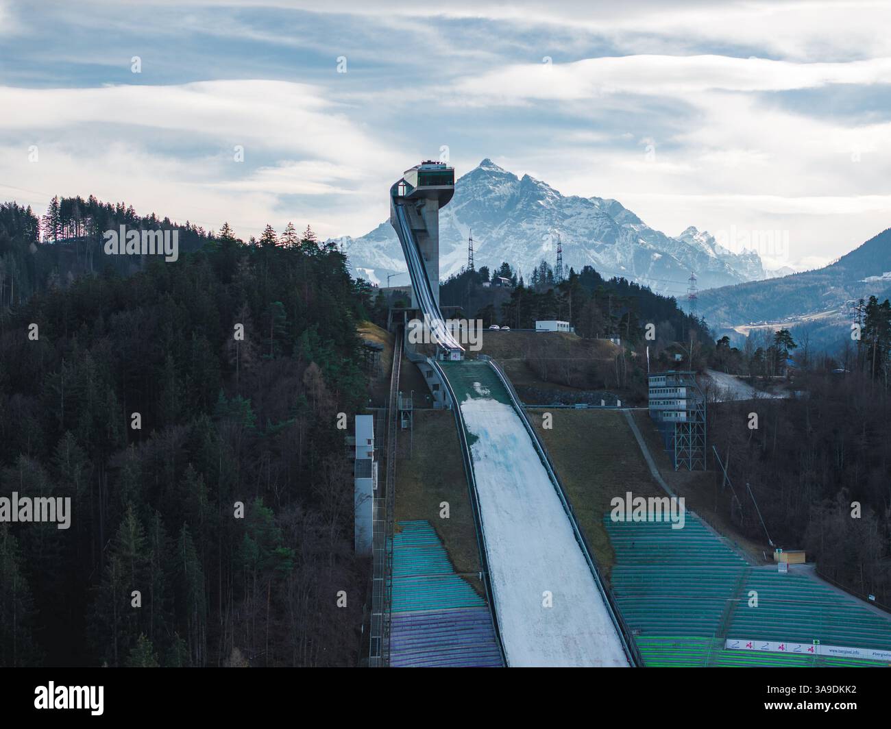 Aerial View of Bergisel Ski Jump and Alpine Landscape in Innsbruck ...