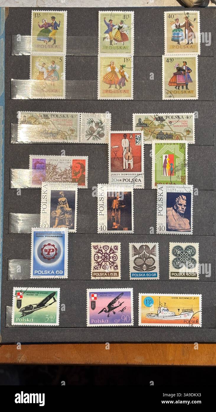 Vintage old collection of vintage Soviet era stamps. Postal service ...