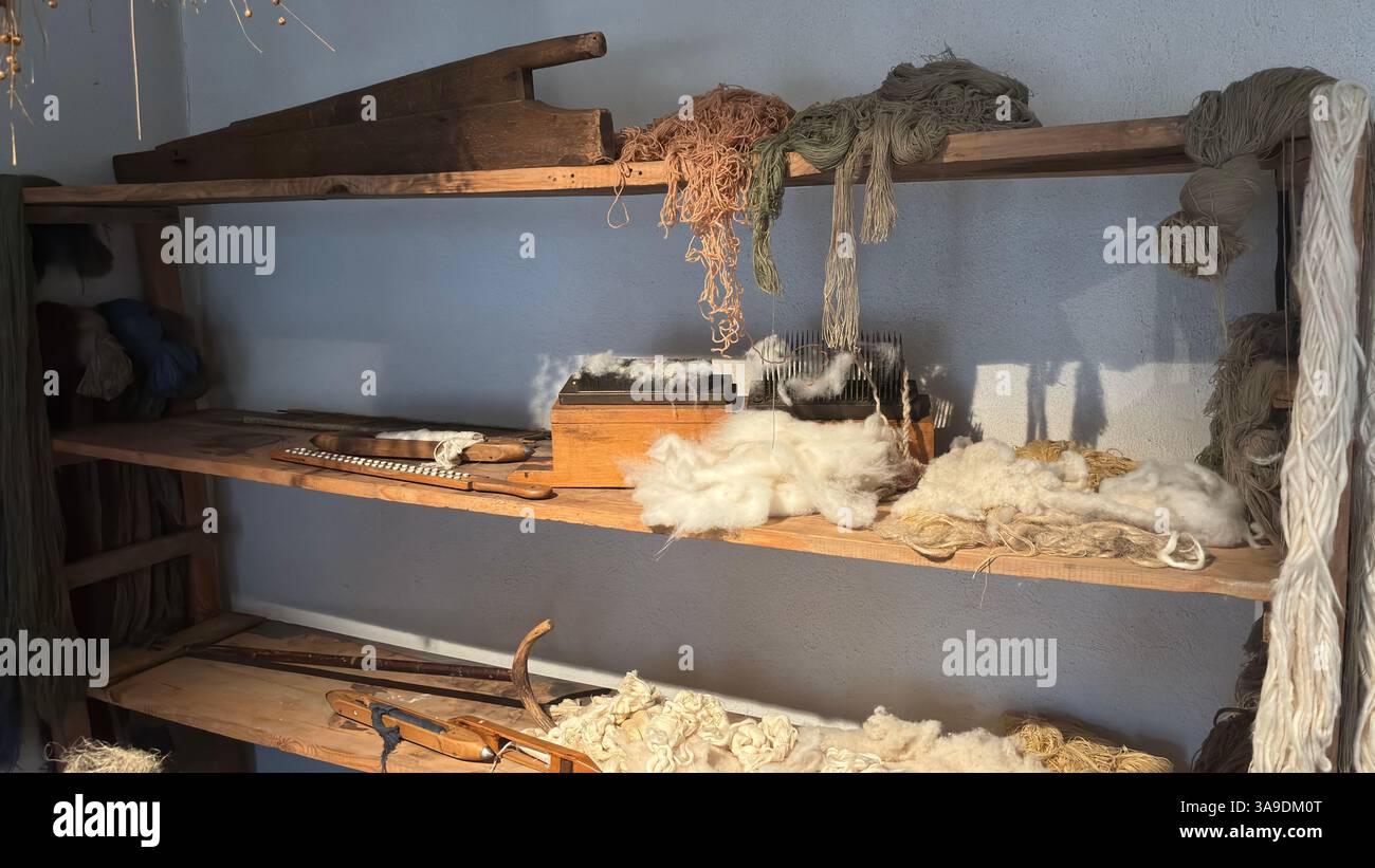 vintage retro shelf with objects still life. Soviet Communism era ...