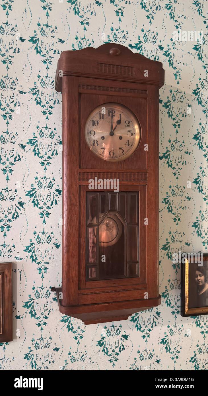 Vintage old Soviet era classic analogue wall clock watch timepiece ...