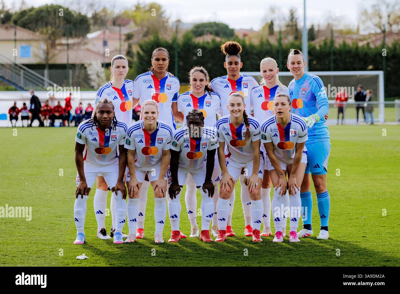 Lyon, France. 30th Mar, 2025. Players of Olympique Lyonnais during the ...