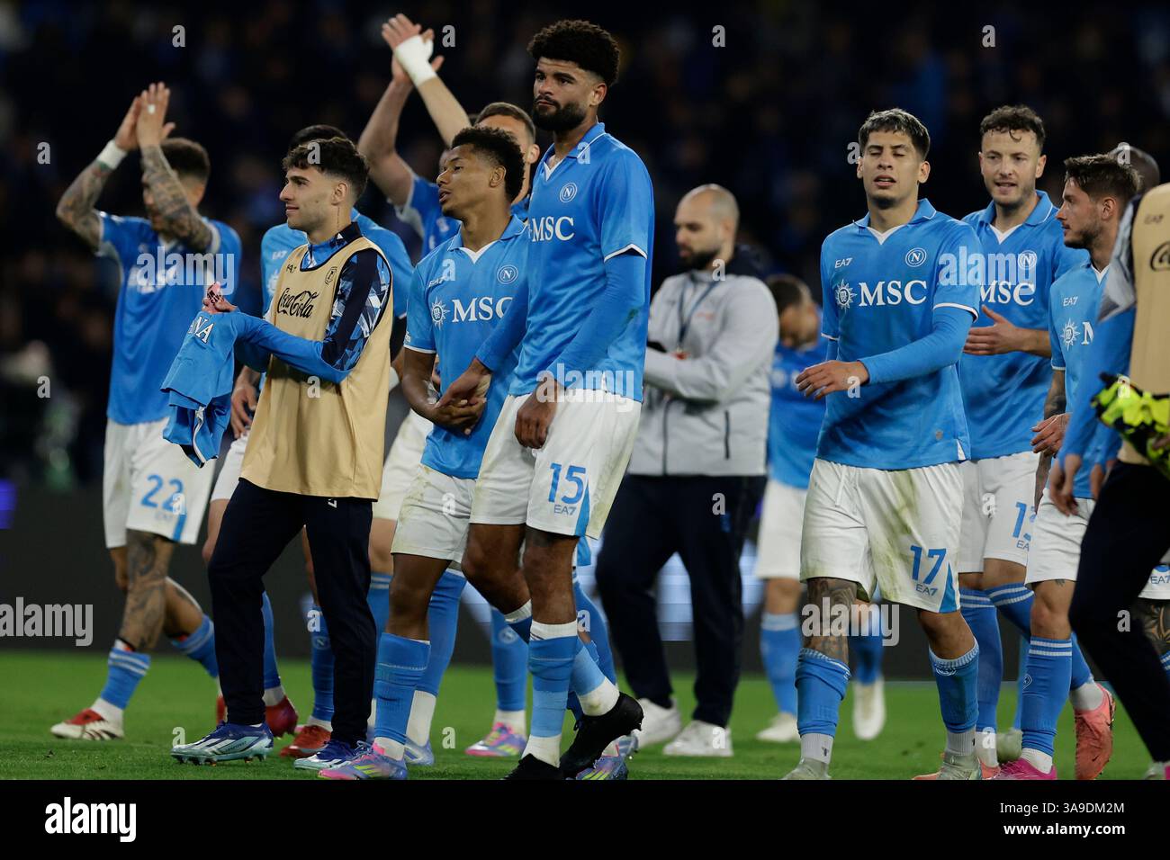 Naples, Italy. 30th Mar, 2025. Ssc napoli celebrate victory match ...