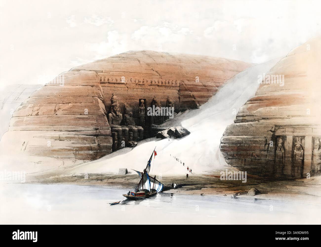 Excavated temples of Aboosimble (Abu Sunbul) Nubia illustration by ...