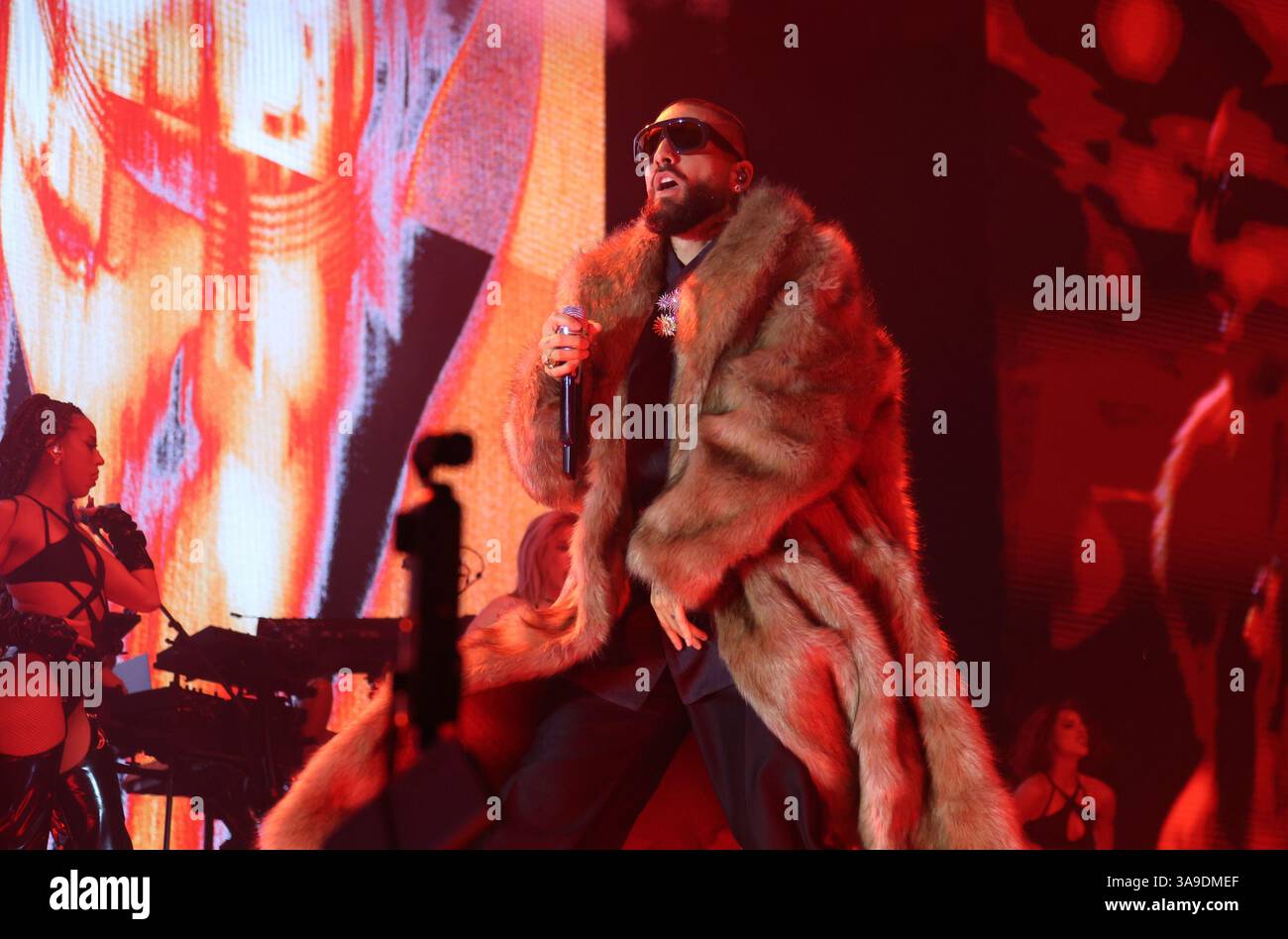 Colombian singer Maluma on stage at Unipol Arena, Casalecchio di Reno ...