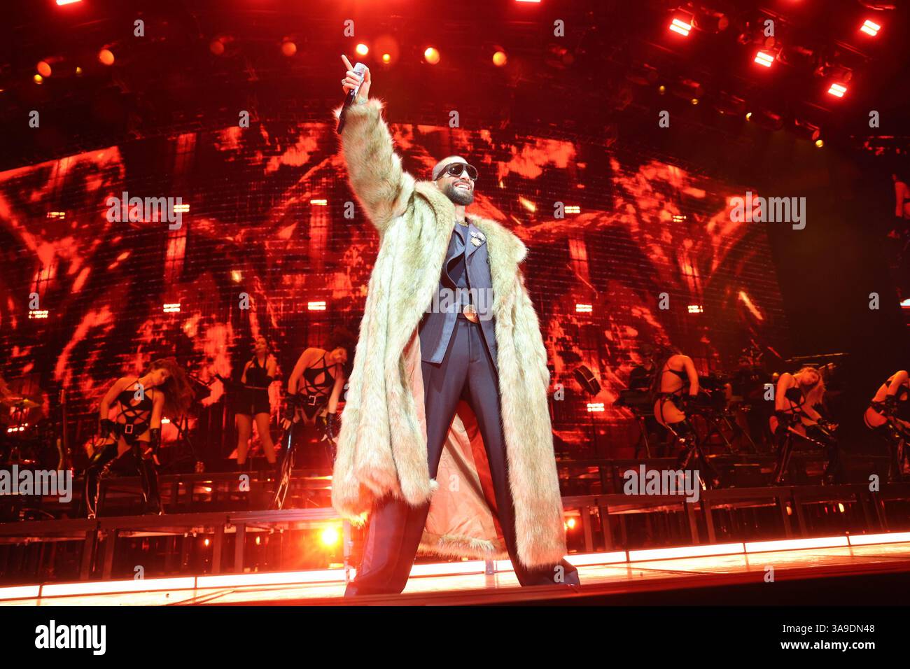 Colombian singer Maluma on stage at Unipol Arena, Casalecchio di Reno ...