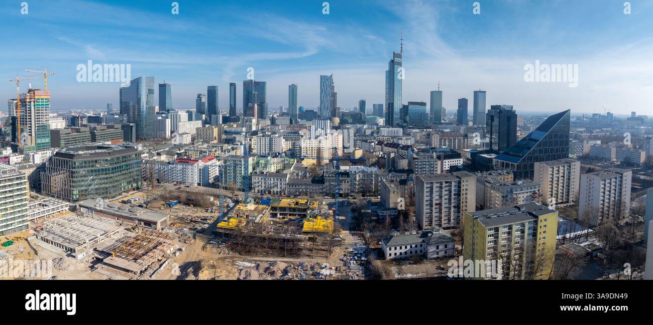 Aerial View of Warsaw's Modern District with Varso Tower Stock Photo ...
