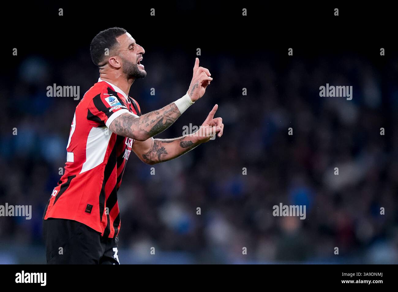 Kyle Walker of AC Milan gestures during the serie Serie A Enilive match ...