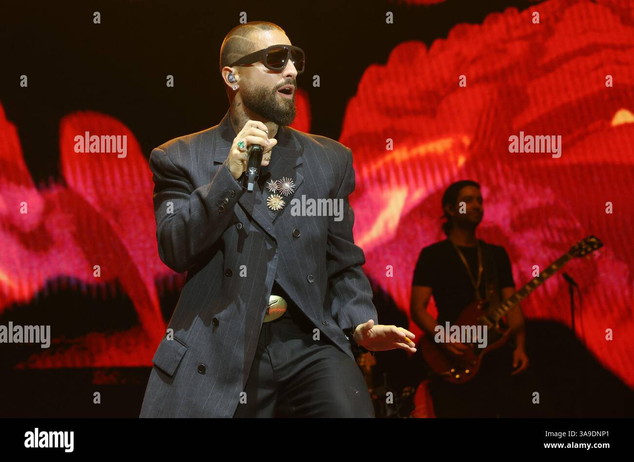 Colombian singer Maluma on stage at Unipol Arena, Casalecchio di Reno ...