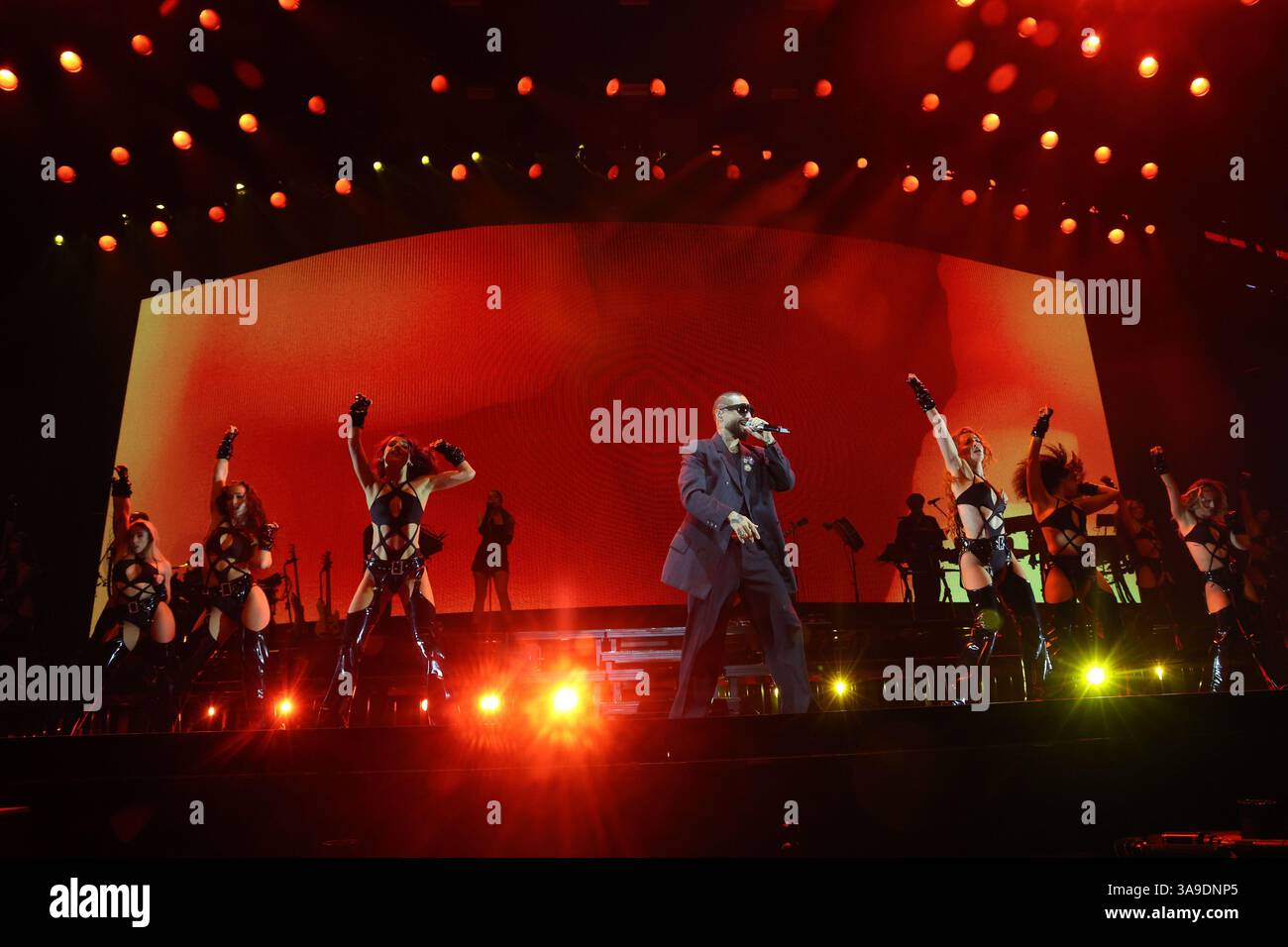 Colombian singer Maluma on stage at Unipol Arena, Casalecchio di Reno ...