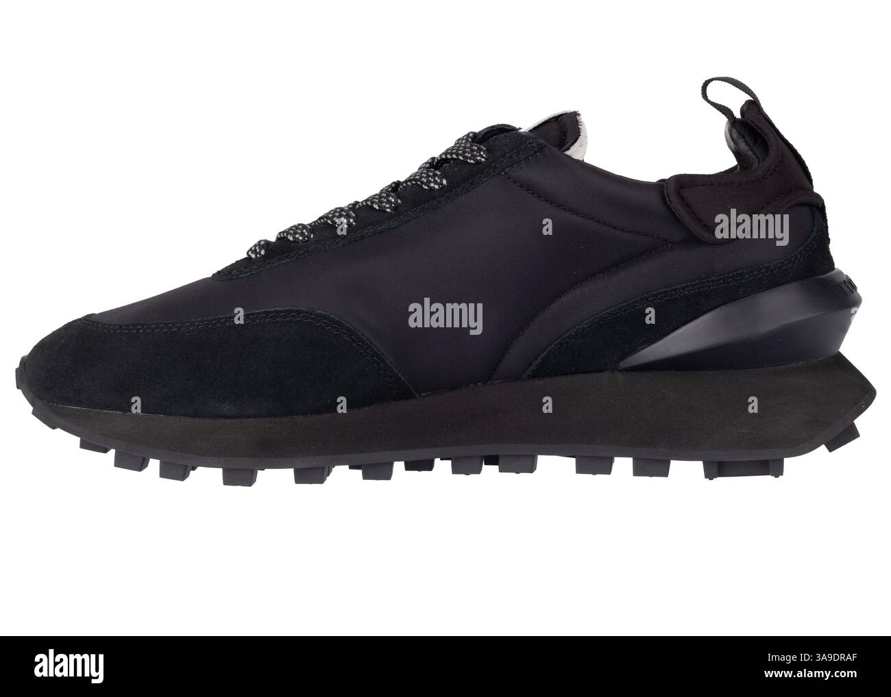 Black Trail Running Sneaker with Rugged Sole Stock Photo - Alamy