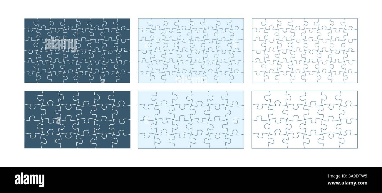 Puzzle pieces set. Jigsaw puzzle with 24, 48 pieces. Jigsaw puzzle ...