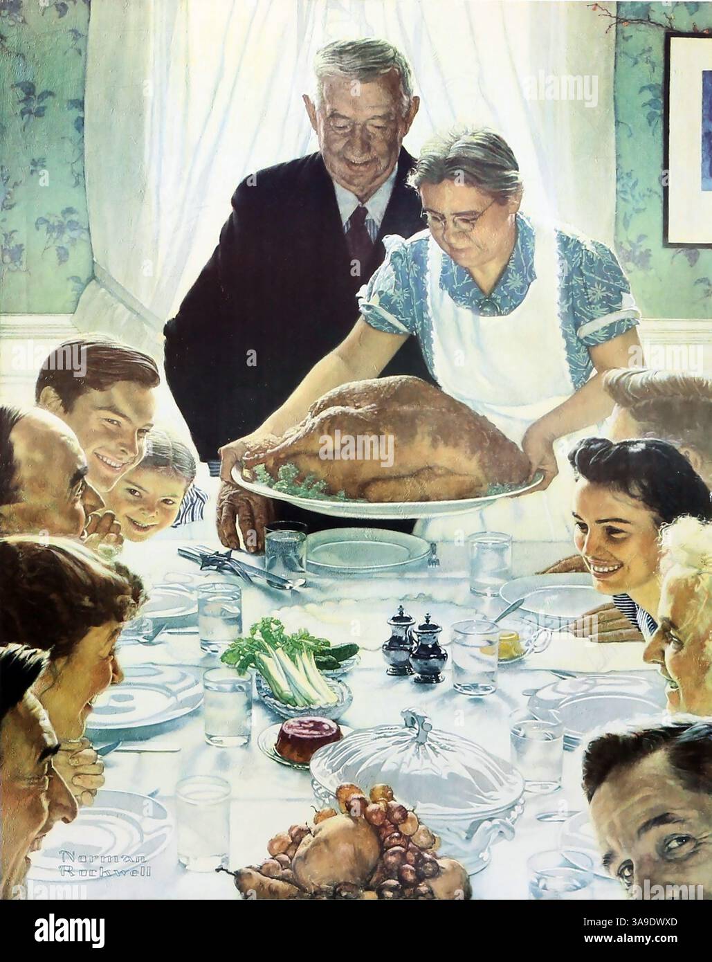 Freedom from Want, Painting by Norman Rockwell Stock Photo - Alamy