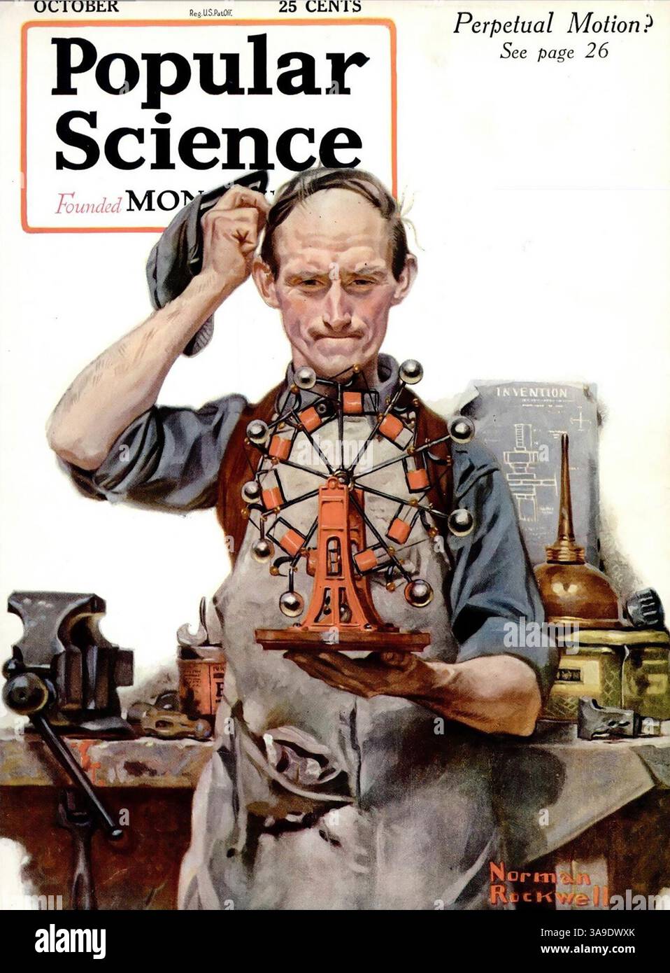 Cover of the October 1920 issue of Popular Science magazine, painted by ...