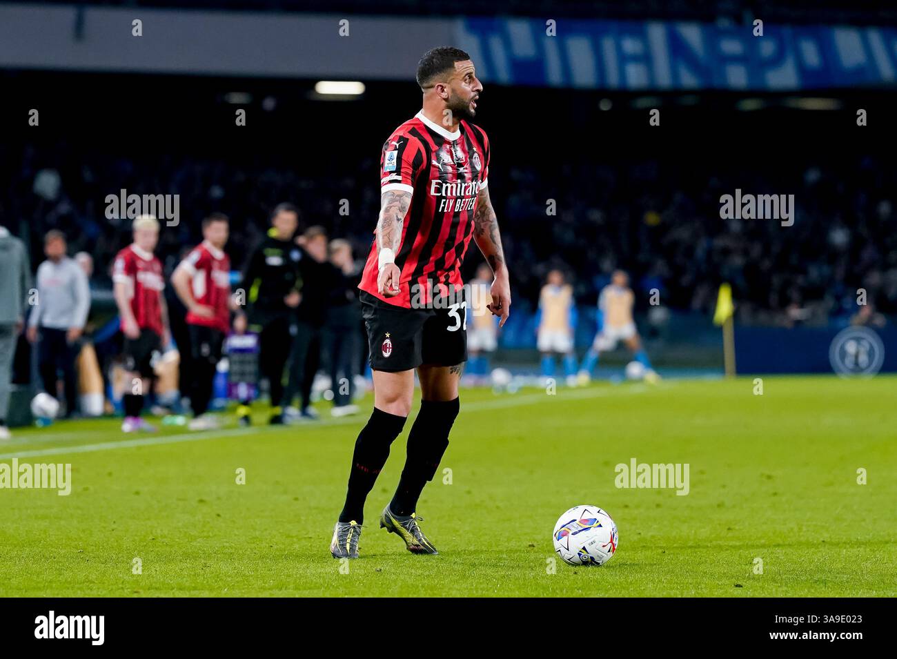 Naples, Italy. 30th Mar, 2025. Kyle Walker of AC Milan during the serie ...
