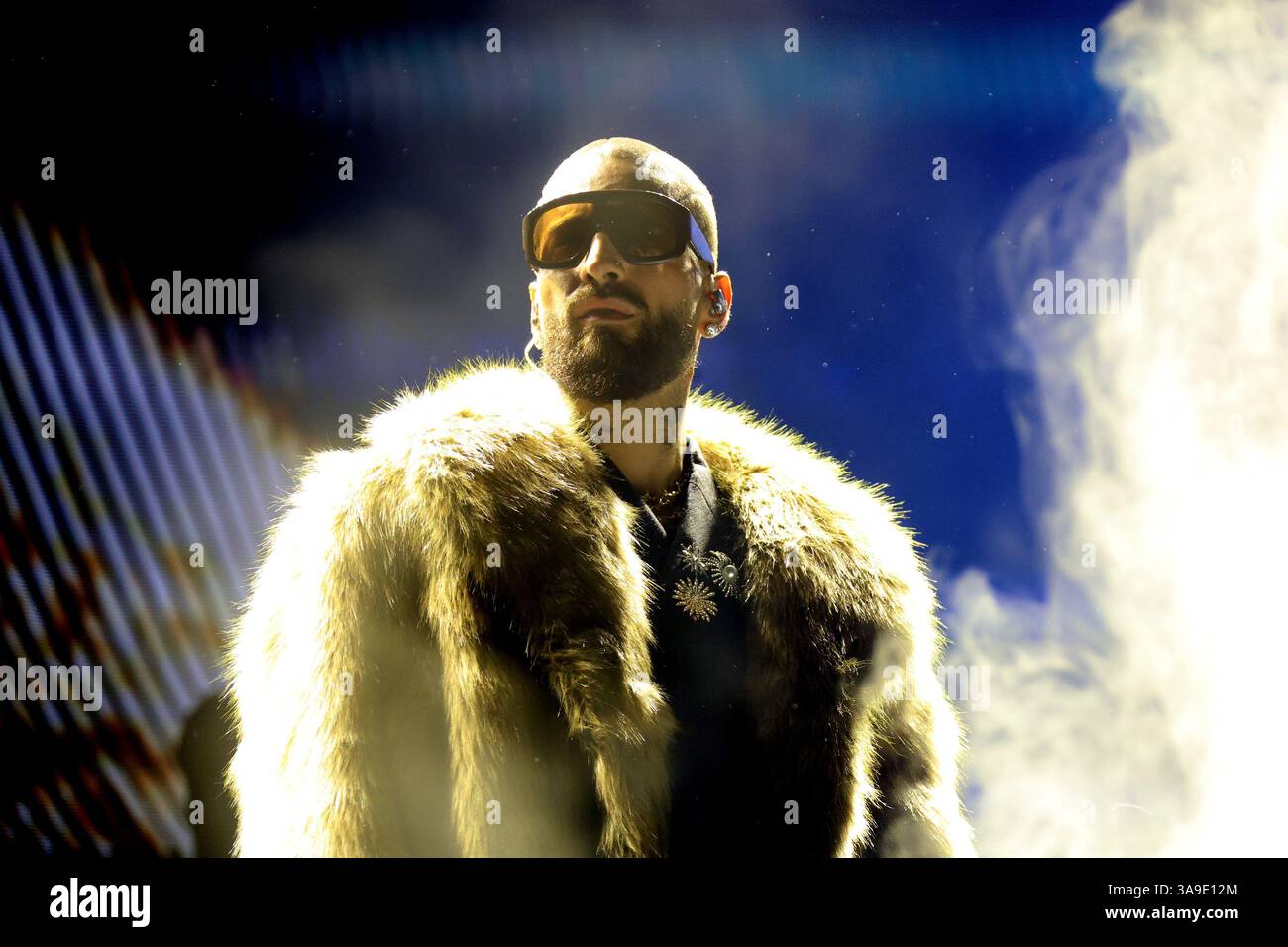 Colombian singer Maluma on stage at Unipol Arena, Casalecchio di Reno ...