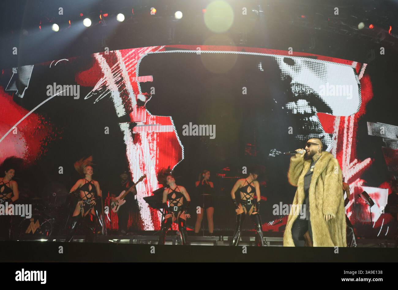 Colombian singer Maluma on stage at Unipol Arena, Casalecchio di Reno ...