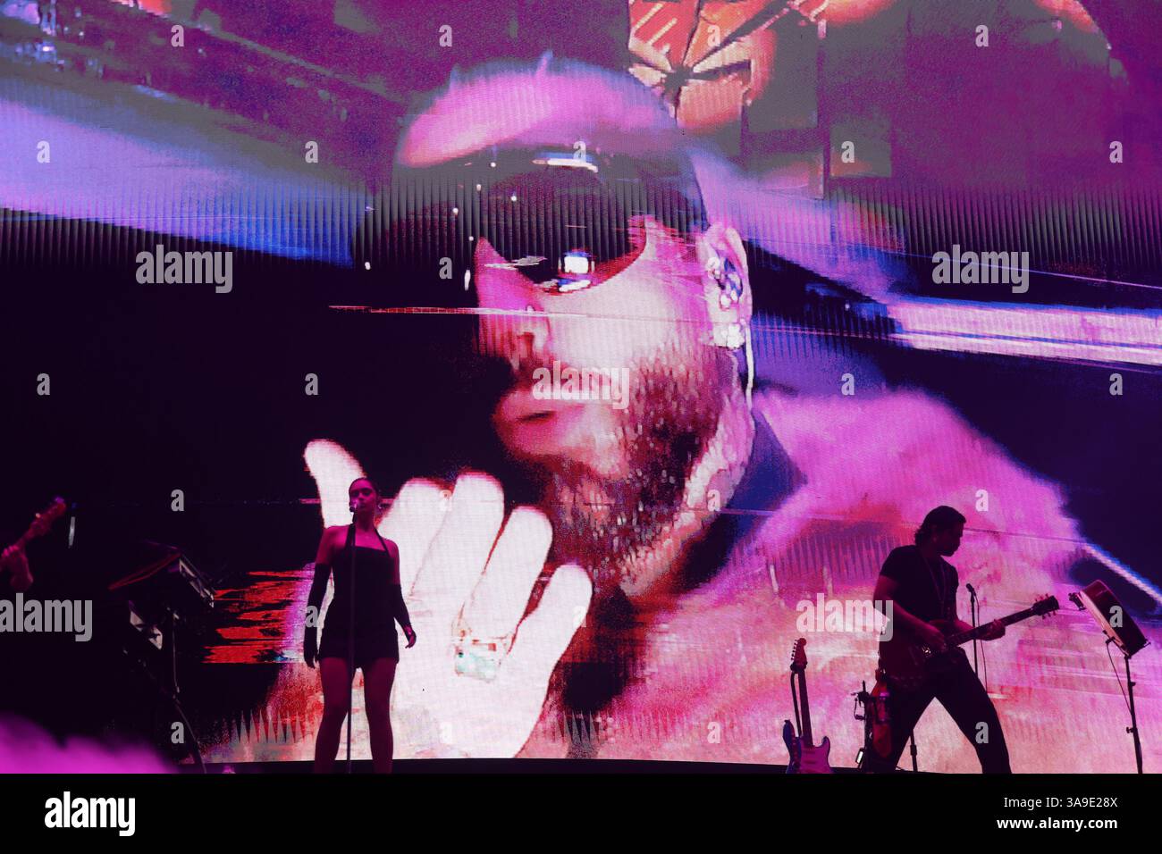 Colombian singer Maluma on stage at Unipol Arena, Casalecchio di Reno ...