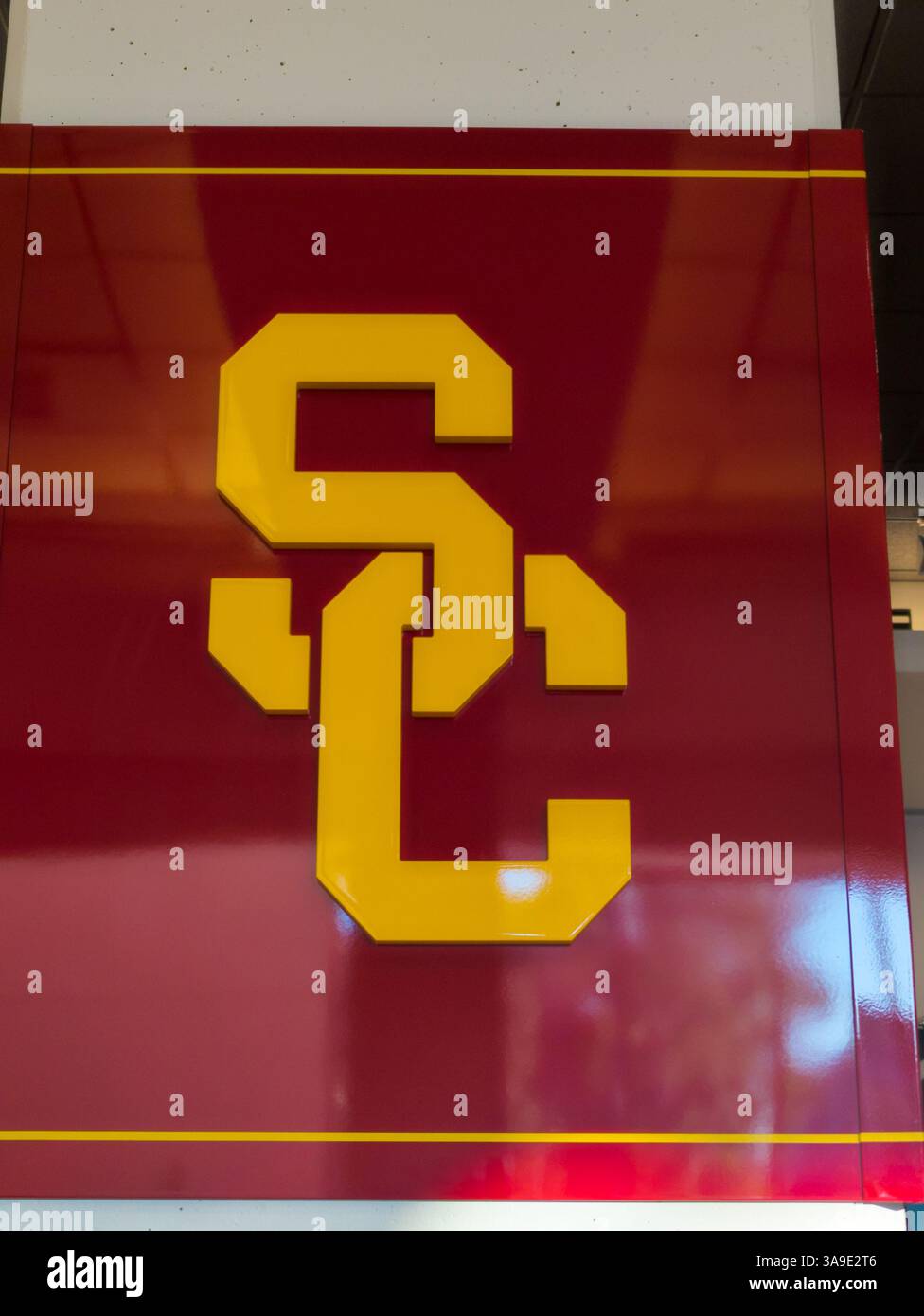 Los Angeles, CA - March 24, 2025:USC sign at the Galen Center Stock ...
