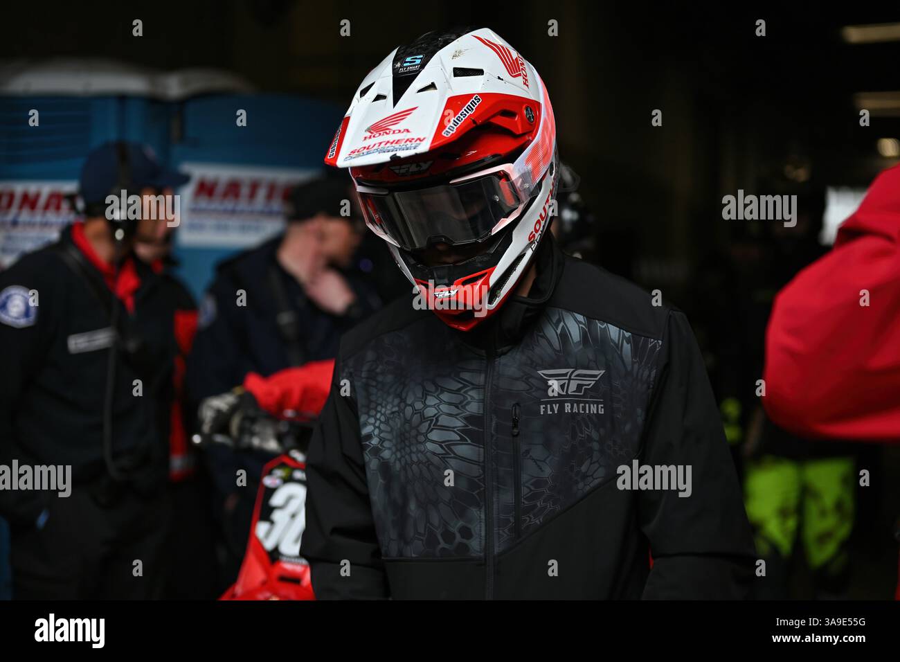 March 29, 2025: 250 Honda rider Parker Ross (302) waiting in the tunnel ...