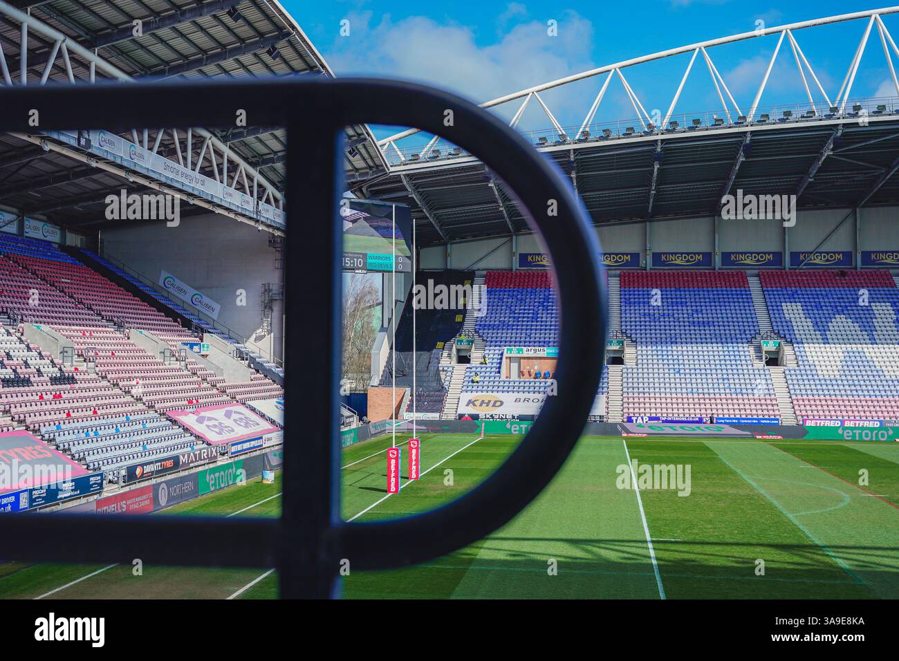 Wigan, England. 30th March 2025. General view of the stadium pre game ...