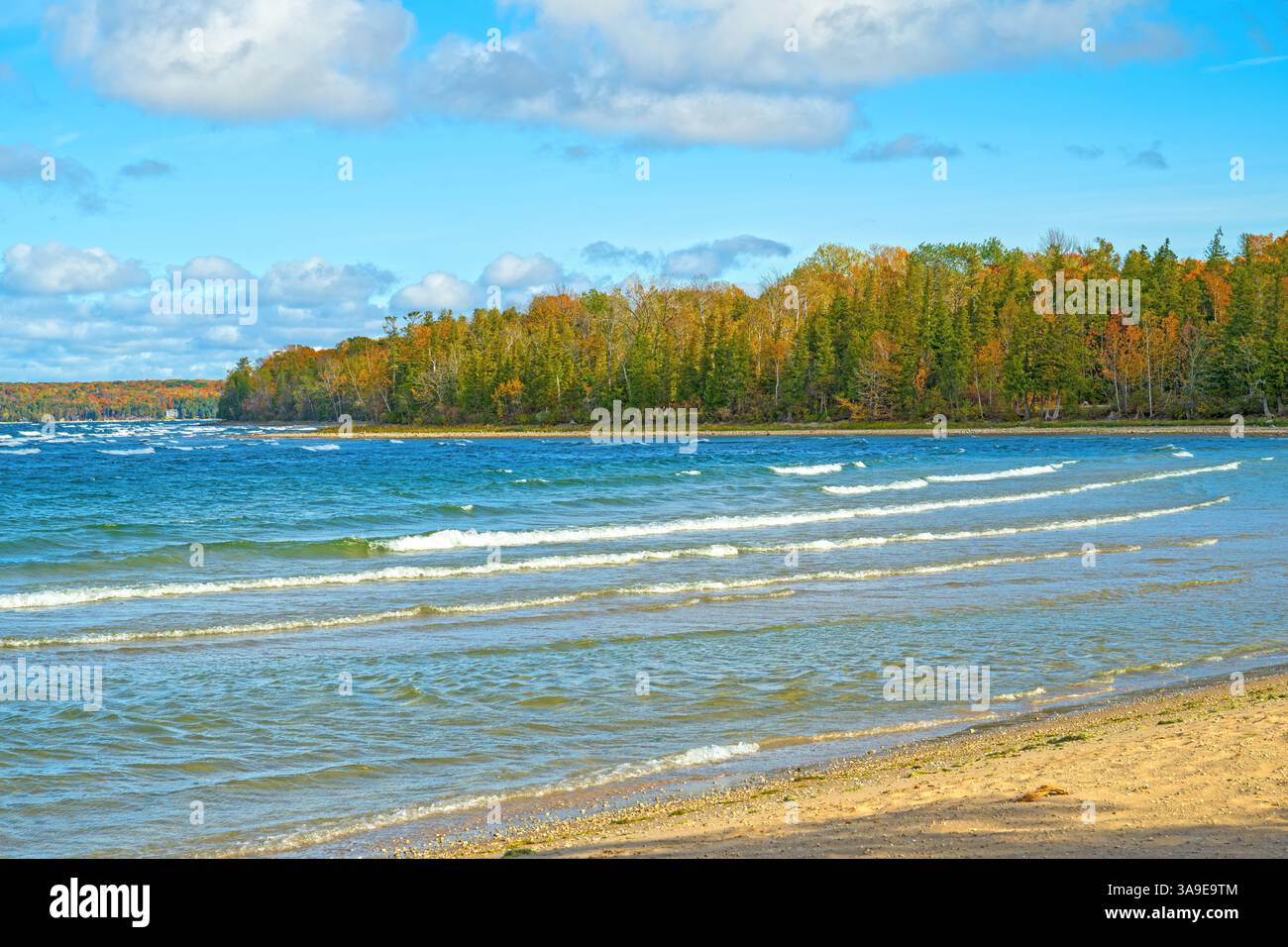 Autumn Scene on the Shore of Lake Michigan in Peninsula State Park in ...