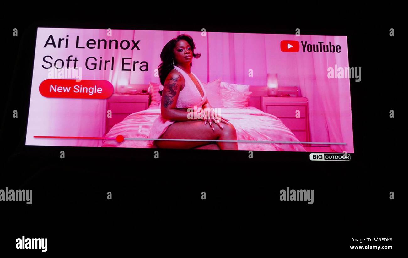 Los Angeles, California, USA 28th March 2025 Ari Lennox Soft Girl Era New Single YouTube ...