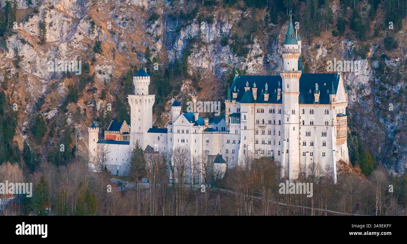 Aerial View of Neuschwanstein Castle in Bavaria, Germany Stock Photo ...