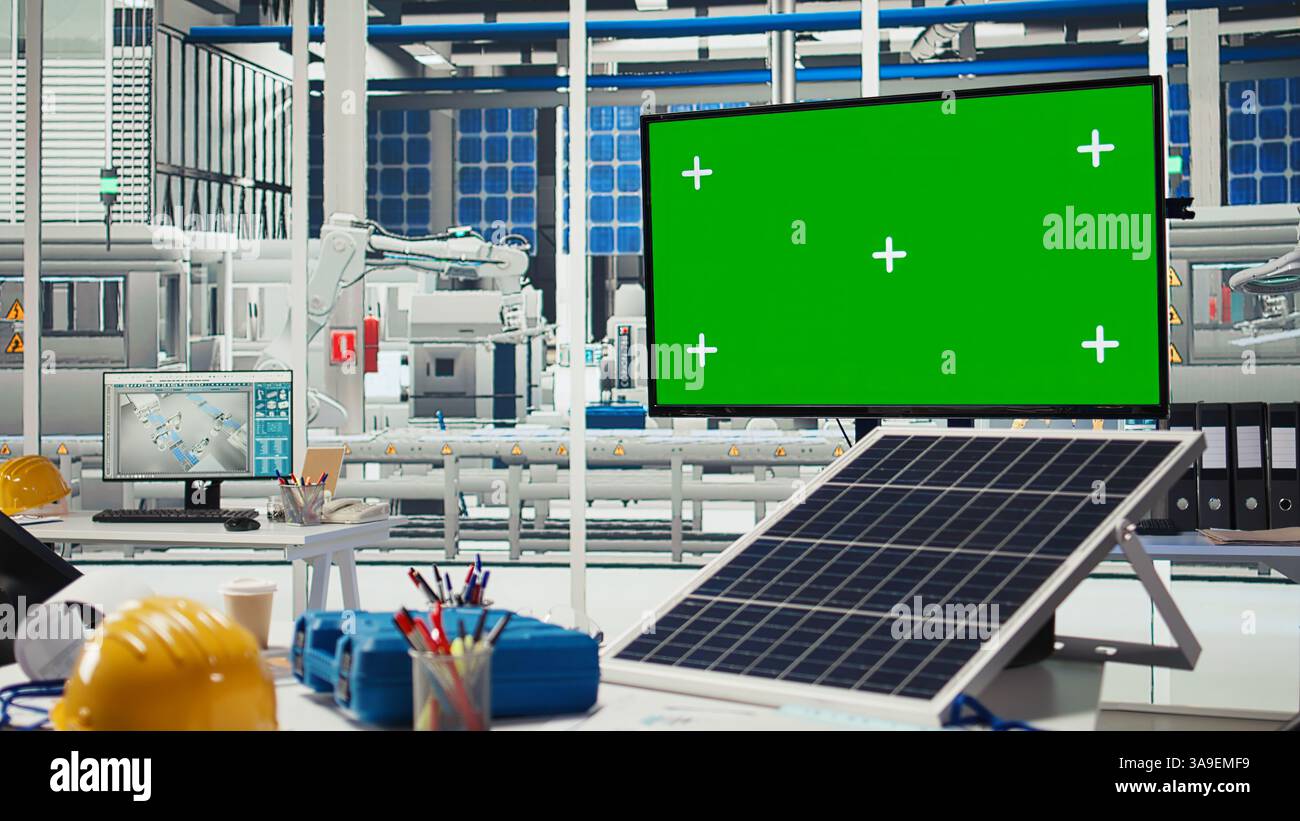 Isolated screen display used to adjust photovoltaics factory system ...