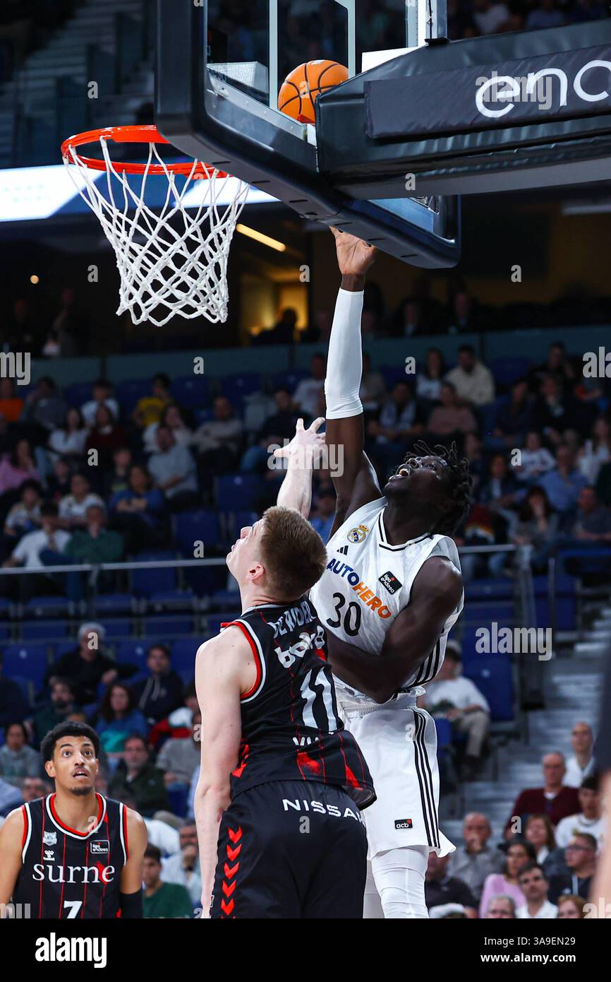 Madrid, Spain. 30th Mar, 2025. 30th March 2025; Movistar Arena; Liga Endesa; ACB; Real Madrid vs ...