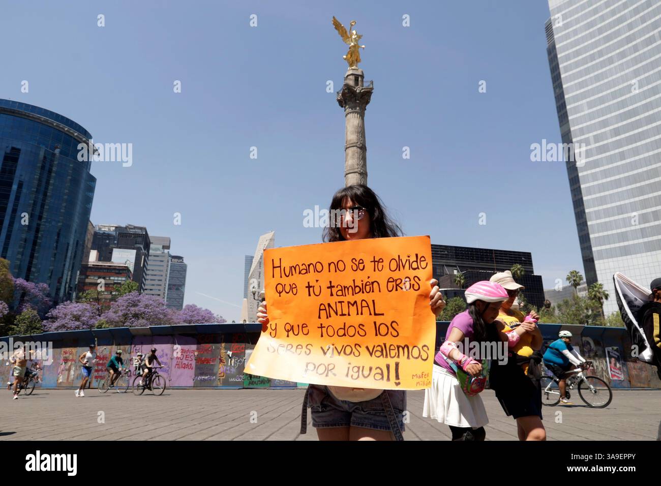 Mexico City, Mexico. 30th Mar, 2025. Animal rights activists take part ...
