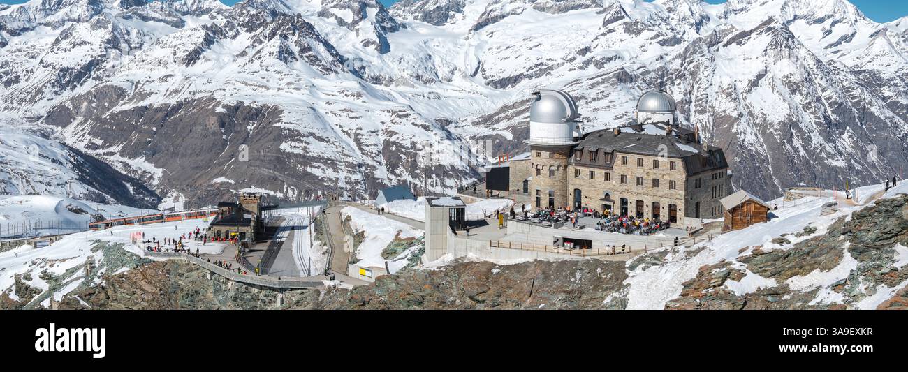 Aerial View of Gornergrat Observatory and Matterhorn in Switzerland ...
