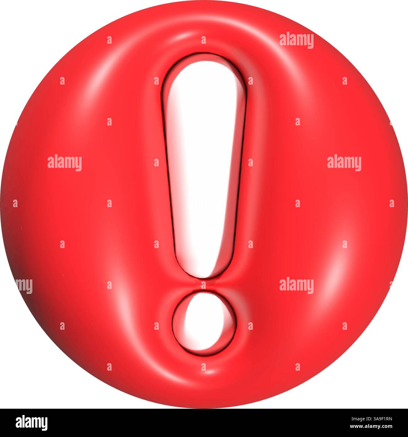 3d exclamation mark sign inside a red circle. Vector illustration Stock ...