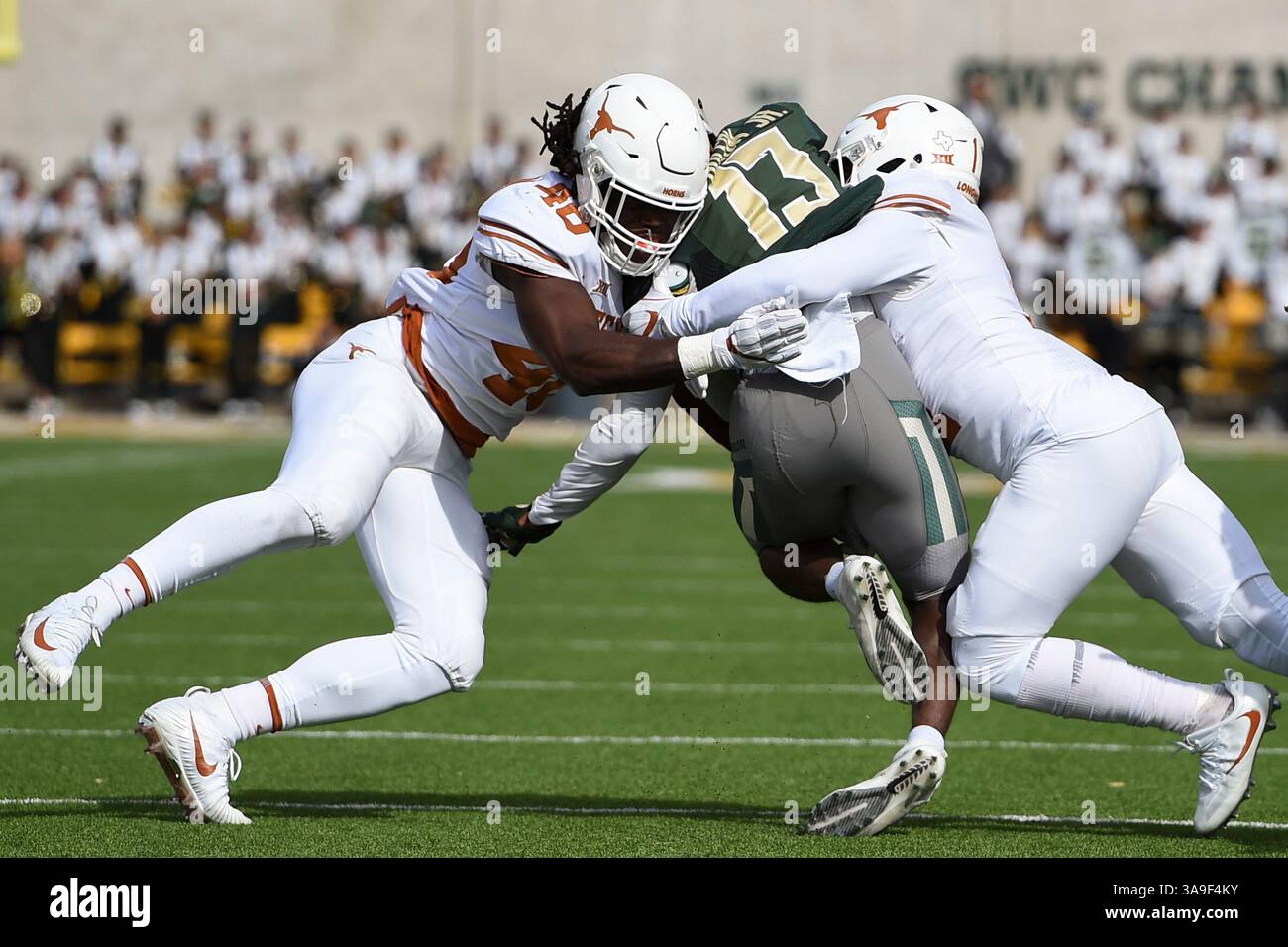 October 28, 2017: Texas Longhorns linebacker Malik Jefferson (46 ...