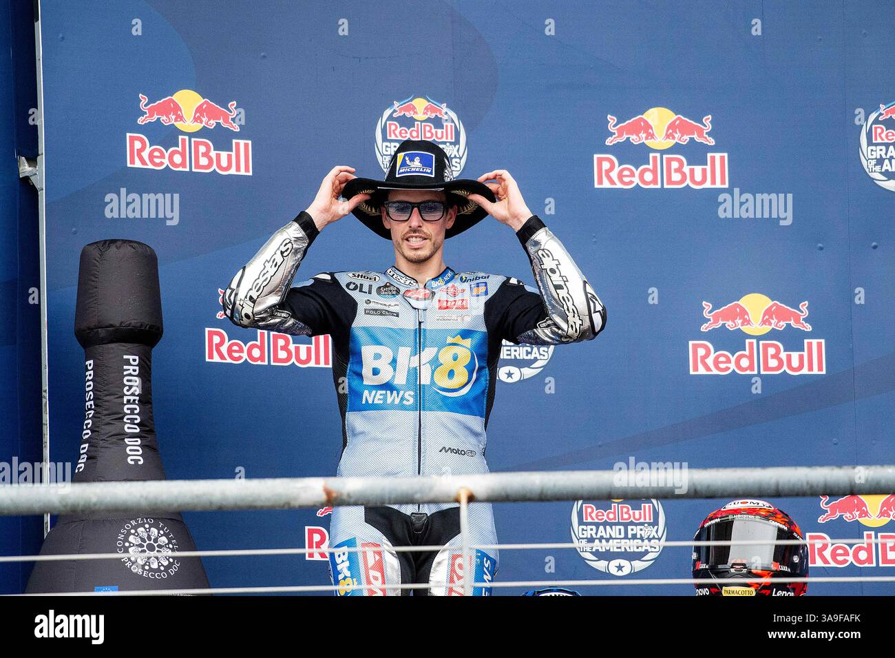 March 30, 2025: Alex Marquez (73) with BK8 Gresini Racing MotoGP takes 2nd place championship ...