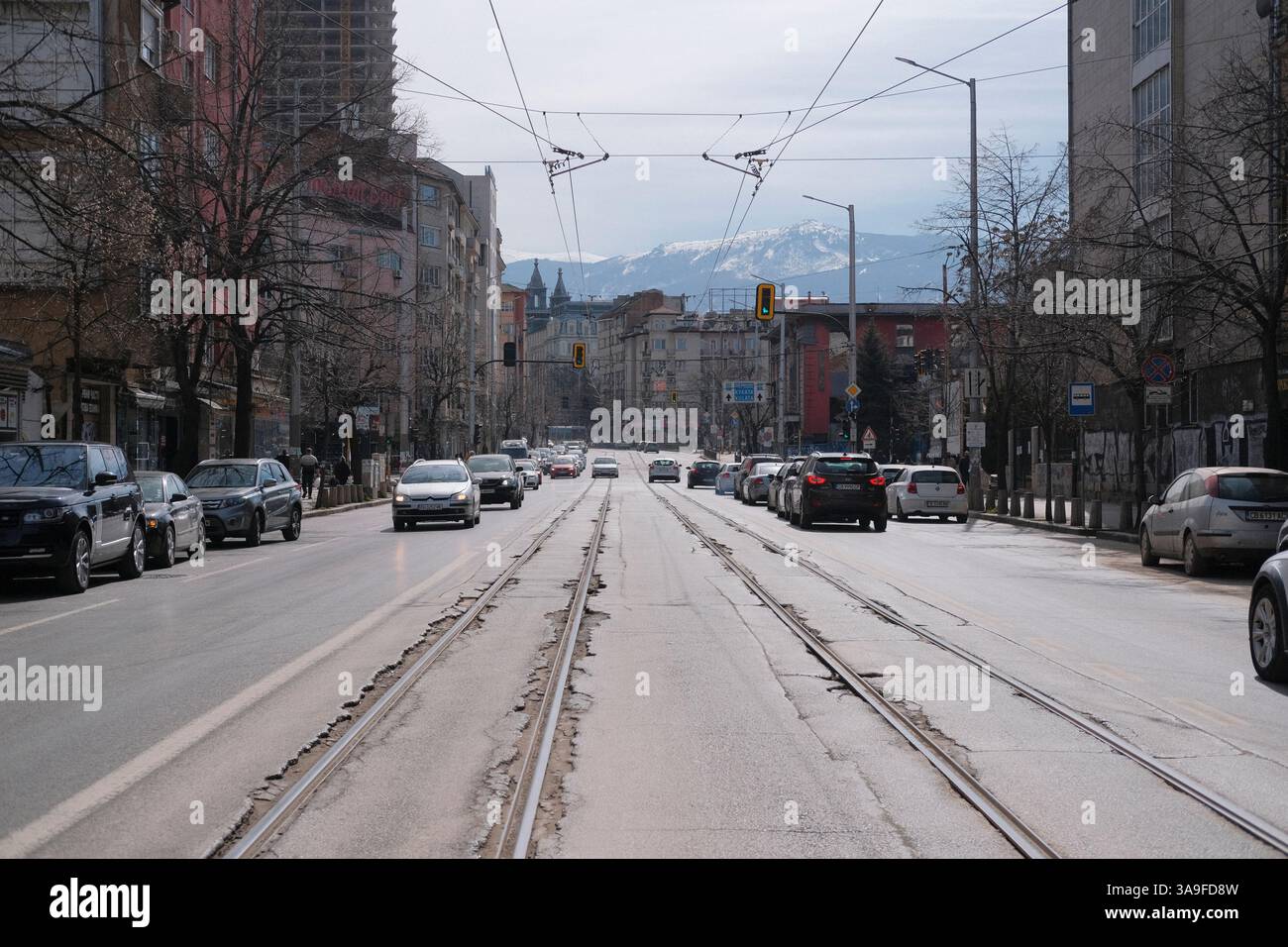 Bulgaria, Sofia; 9 March 2025, traffic and buildings downtown - EDITORIAL Stock Photo - Alamy