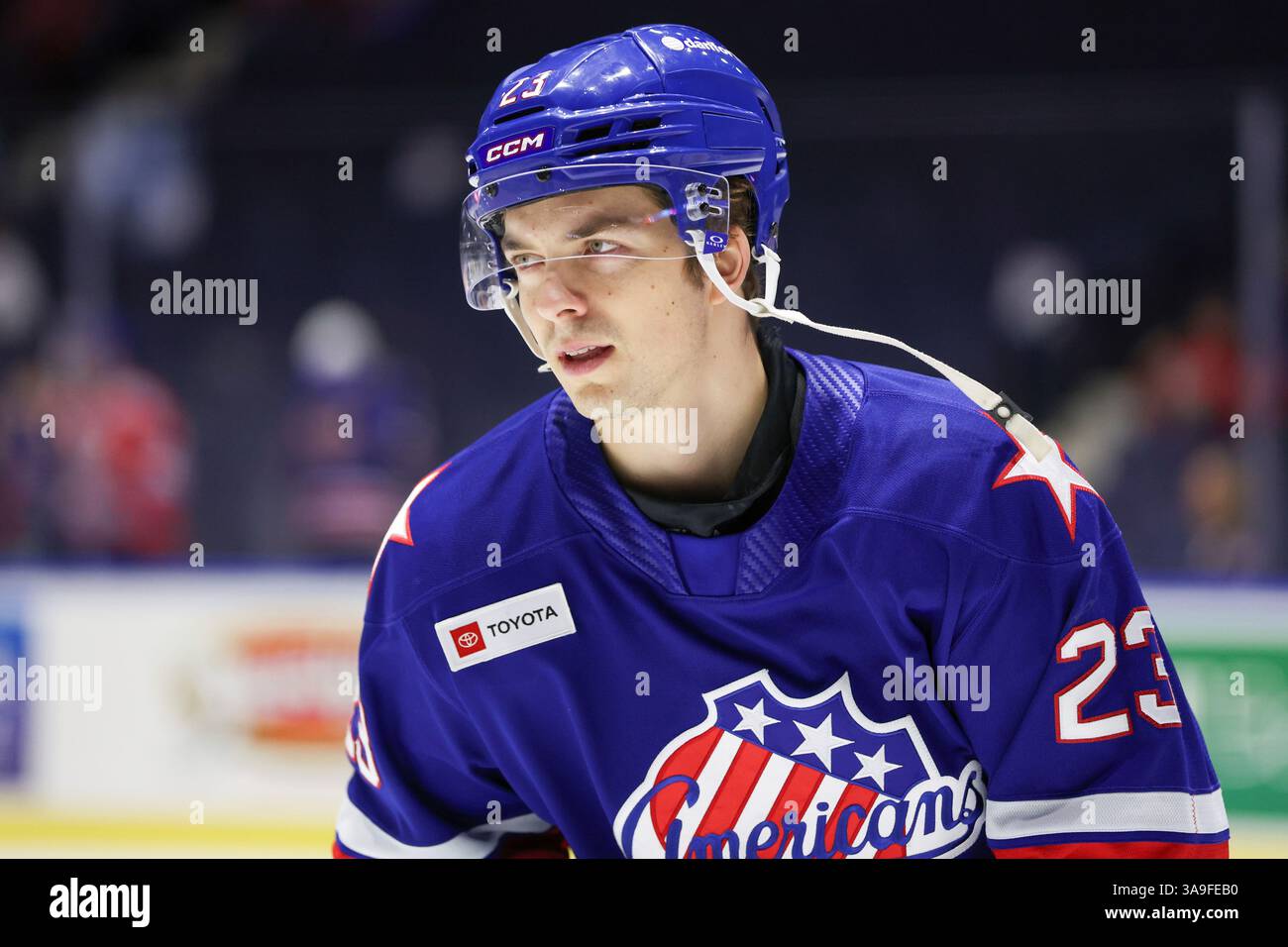 March 30th 2025: Rochester Americans defenseman Ryan Johnson (23 ...
