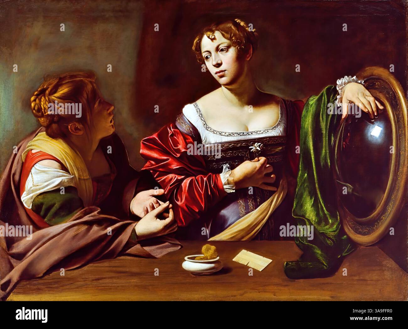 Martha and Mary Magdalene, 1598 (painting) Caravaggio, Michelangelo Merisi da (1571-1610 ...