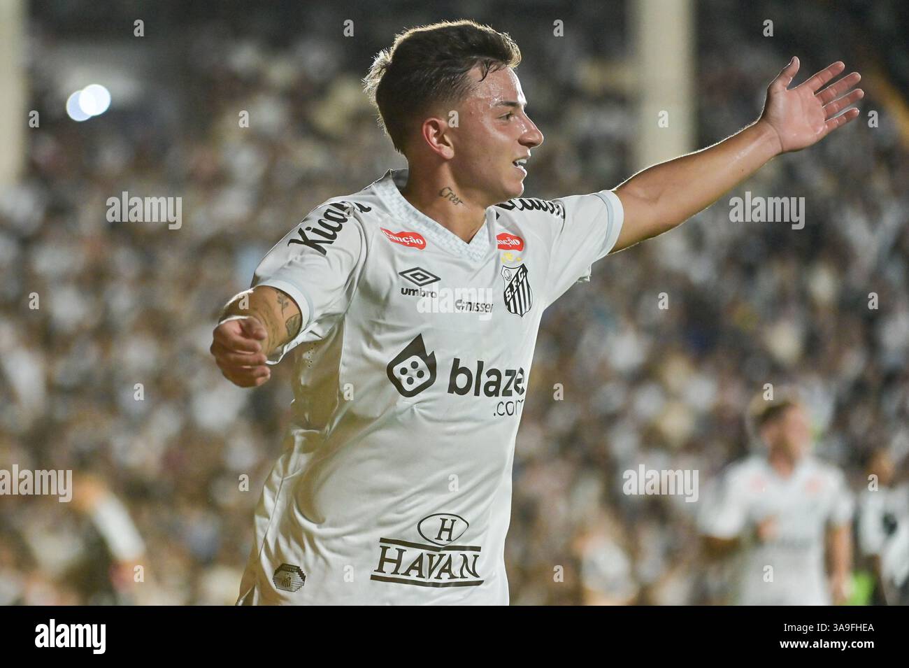 Rio de Janeiro, Brazil, 30th Mar, 2025. Alvaro Barreal of Santos ...