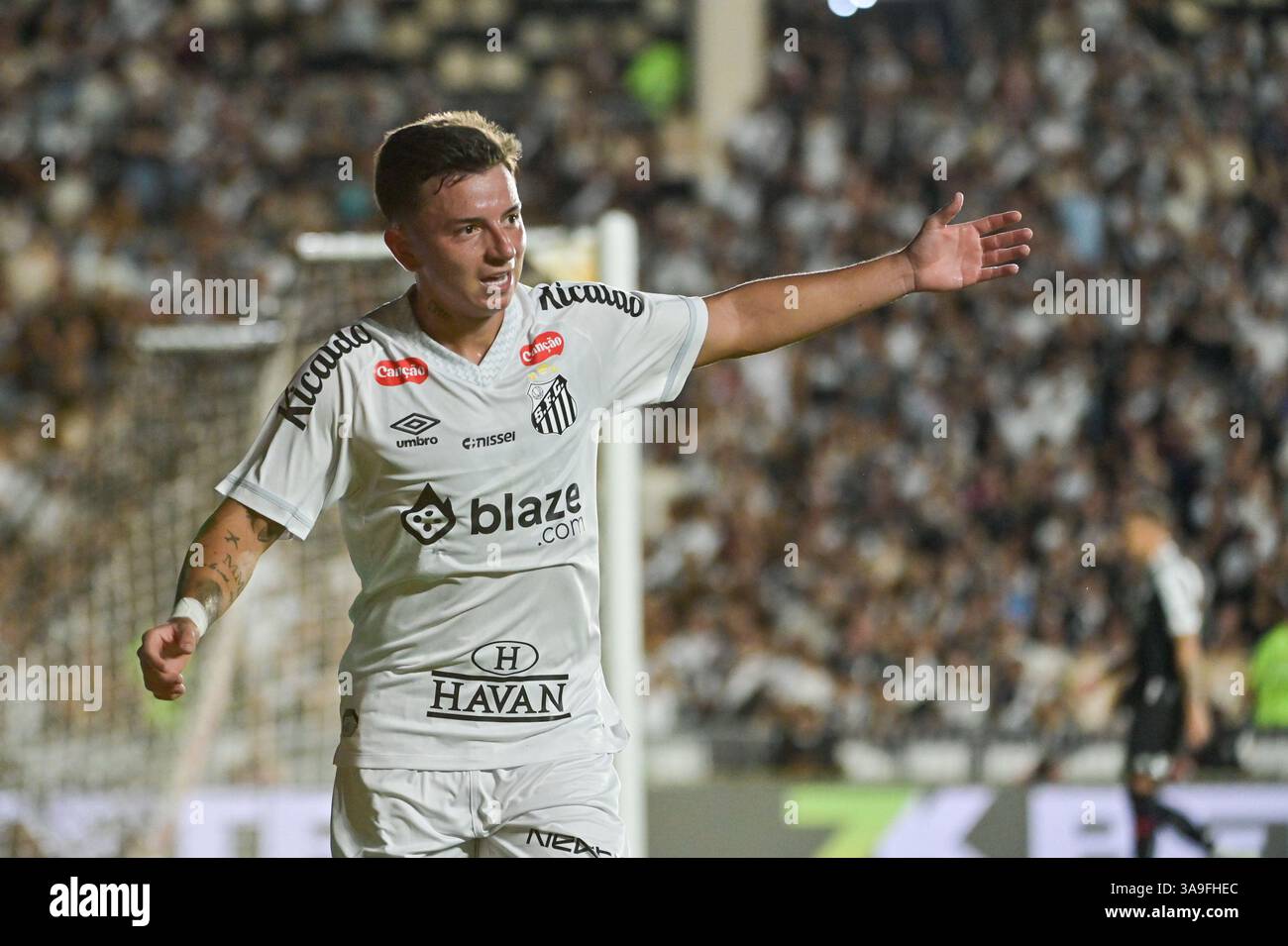 Rio de Janeiro, Brazil. 30th Mar, 2025. Alvaro Barreal of Santos ...