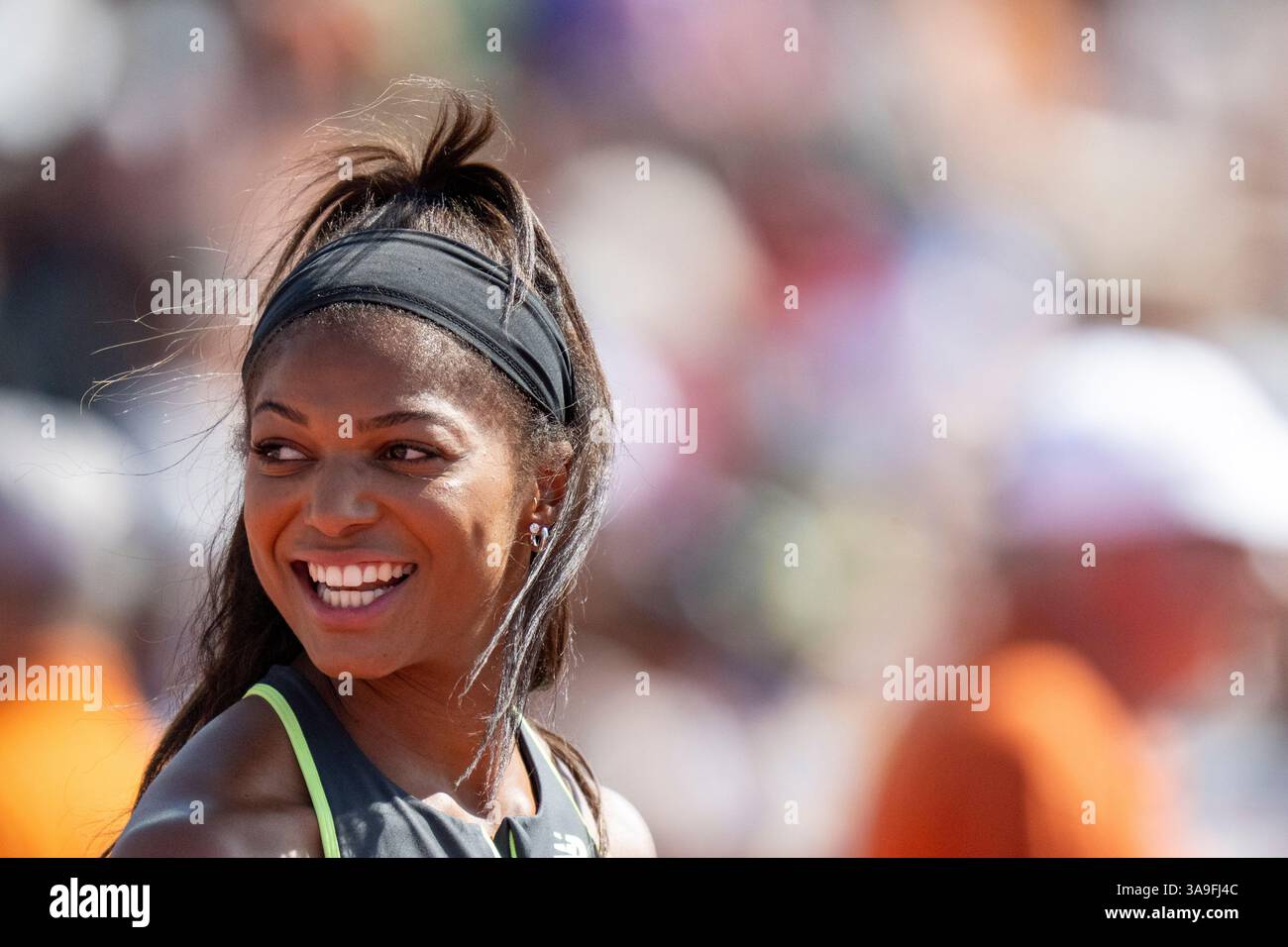 Austin Texas USA, March 29 2025: Three-time Olympic gold medalist GABBY ...
