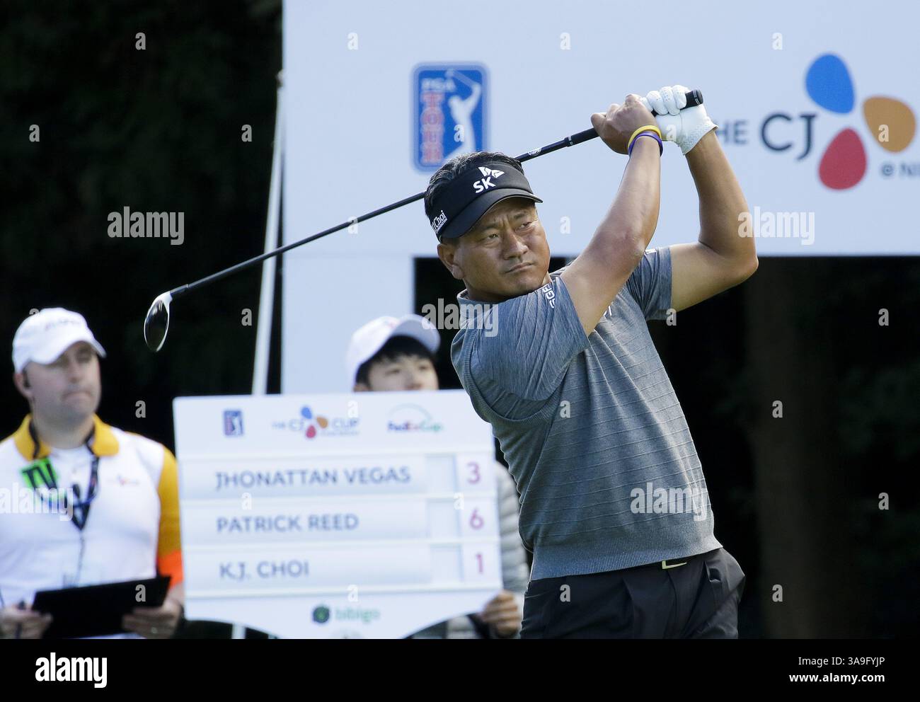 October 20, 2017 - Seogwipo, Jeju Island, South Korea - K.J. Choi of USA action on the 1th tee ...