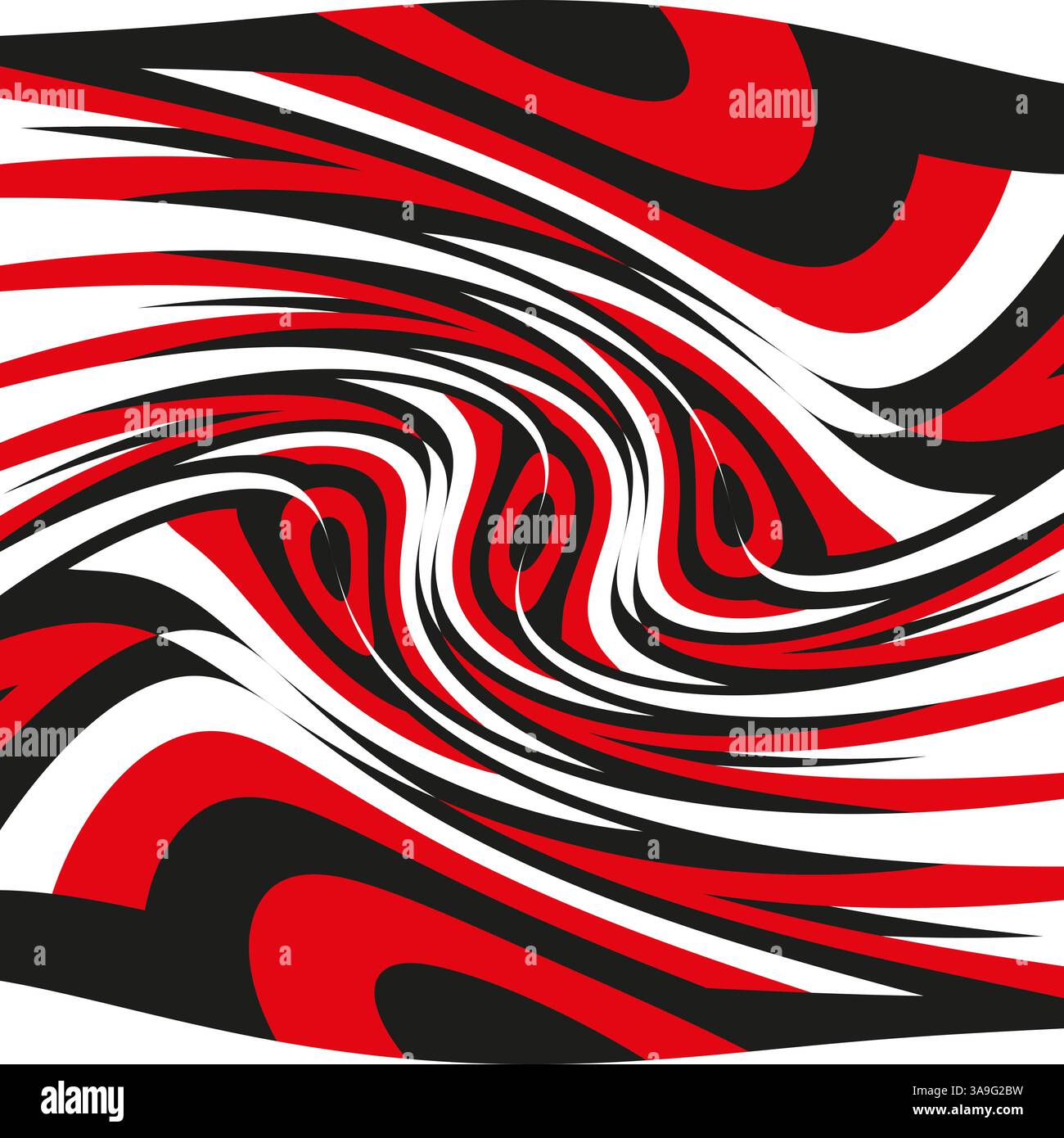 Abstract swirl pattern. Red black movement. Optical curve illusion. Vector distortion art Stock ...