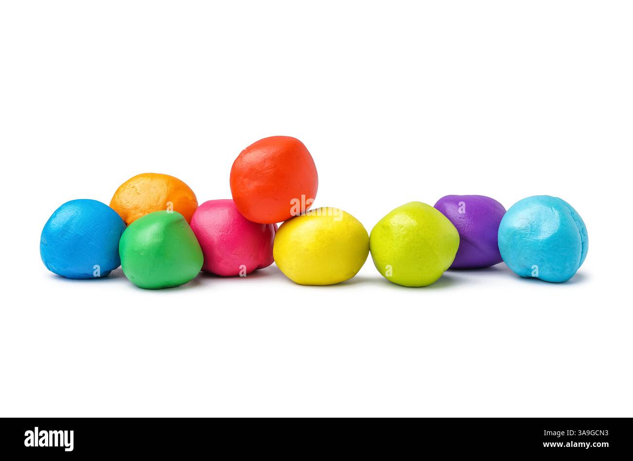 Set of colorful play dough on white background Stock Photo - Alamy