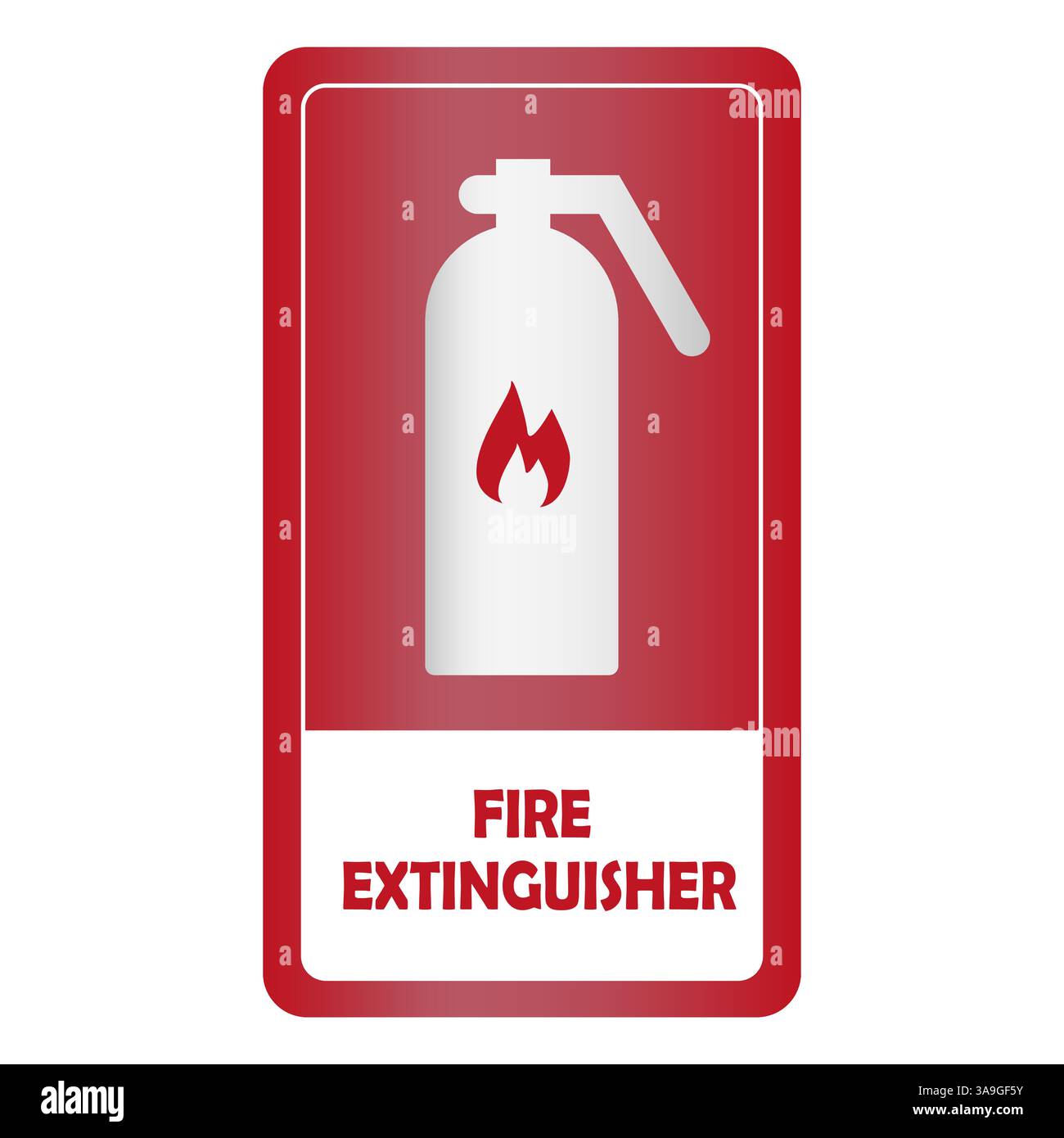 FIRE EXTINGUISHER. Red gradient sign. Safety device symbol. Vector ...