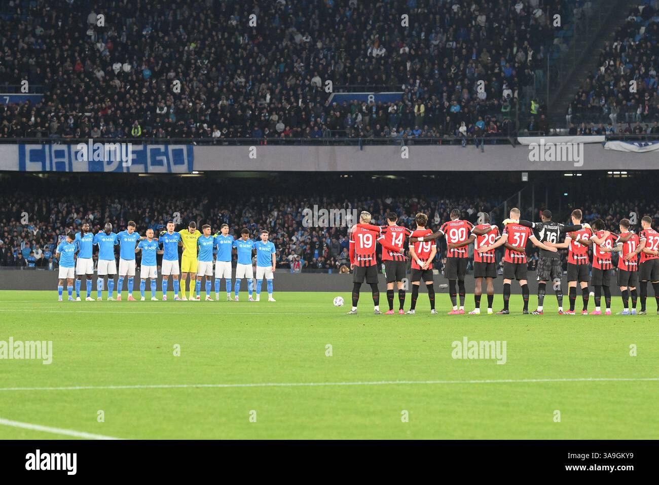 Diego Armando Maradona Stadium, Naples, Italy - the starting line up of ...