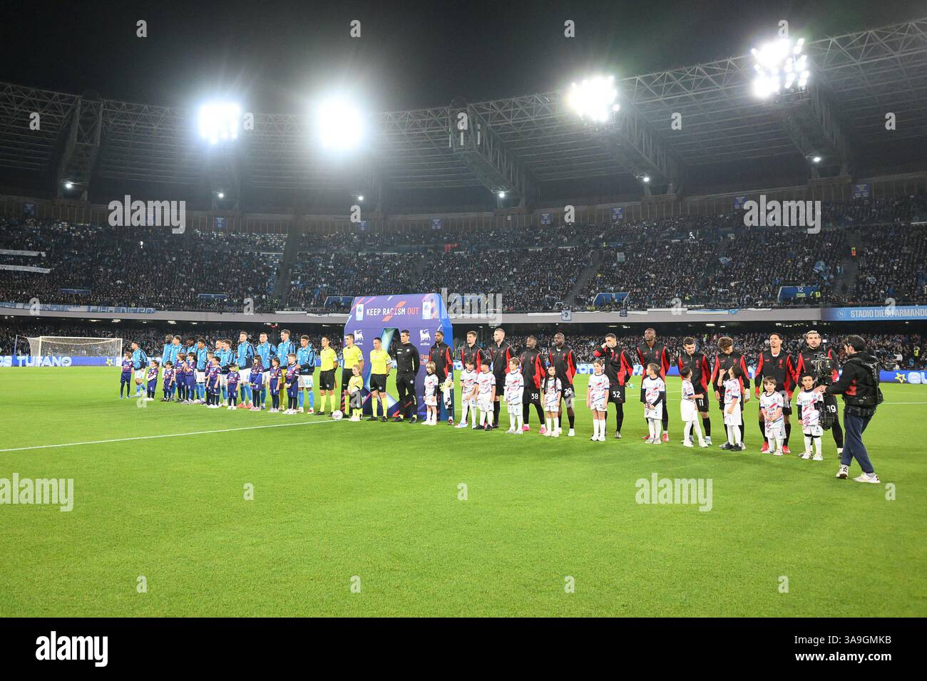 Diego Armando Maradona Stadium, Naples, Italy - the starting line up of ...