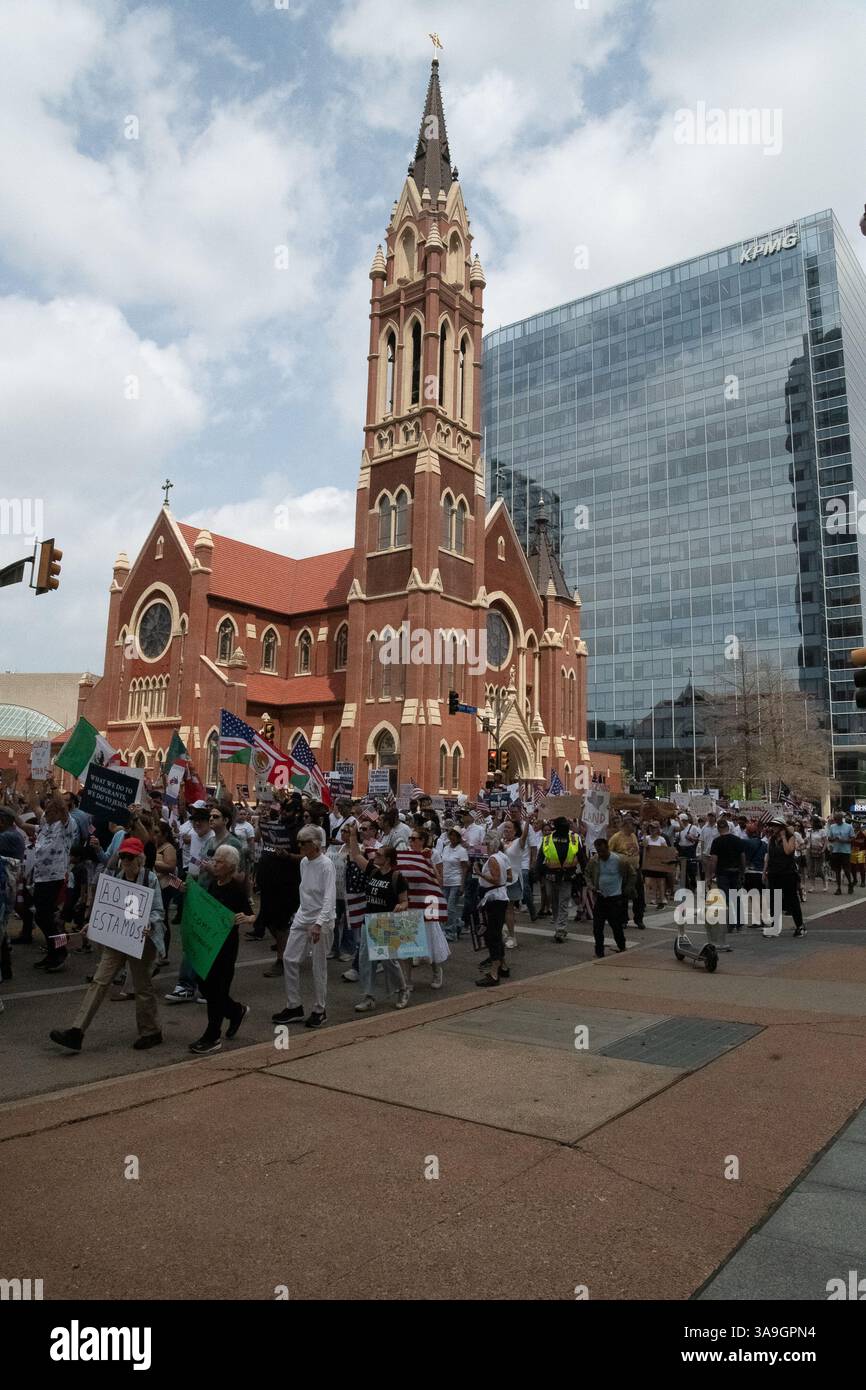 Dallas, Texas, USA. 30th Mar, 2025. Scenes from LULAC Mega March 2025 ...