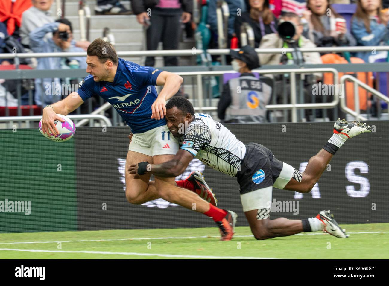 Hong Kong, China, 30 March, 2025, France beat Fiji in the semi finals ...