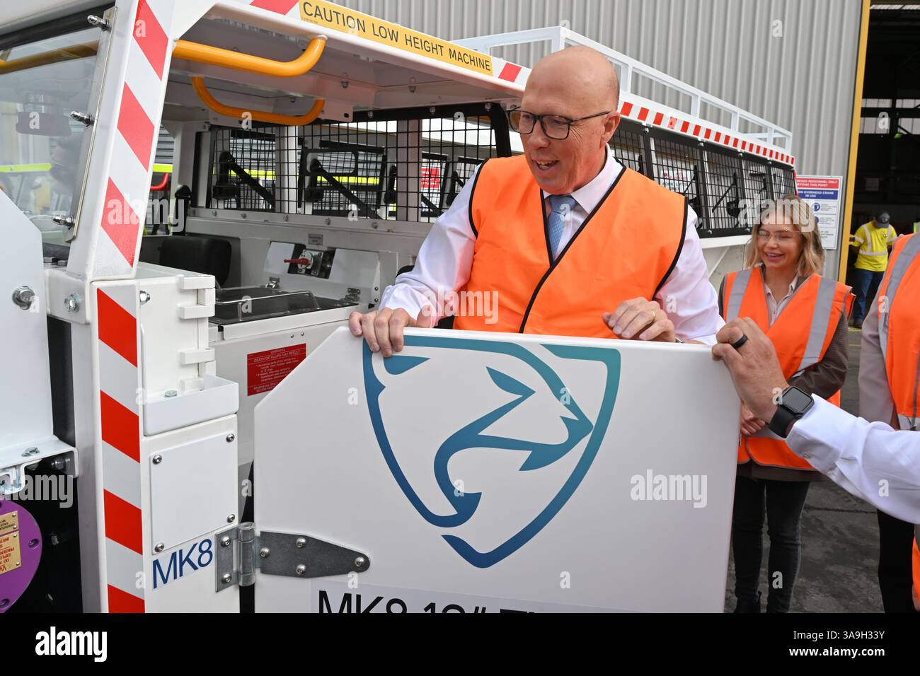 Tomago, Australia. 31st Mar, 2025. Leader of the Opposition Peter ...