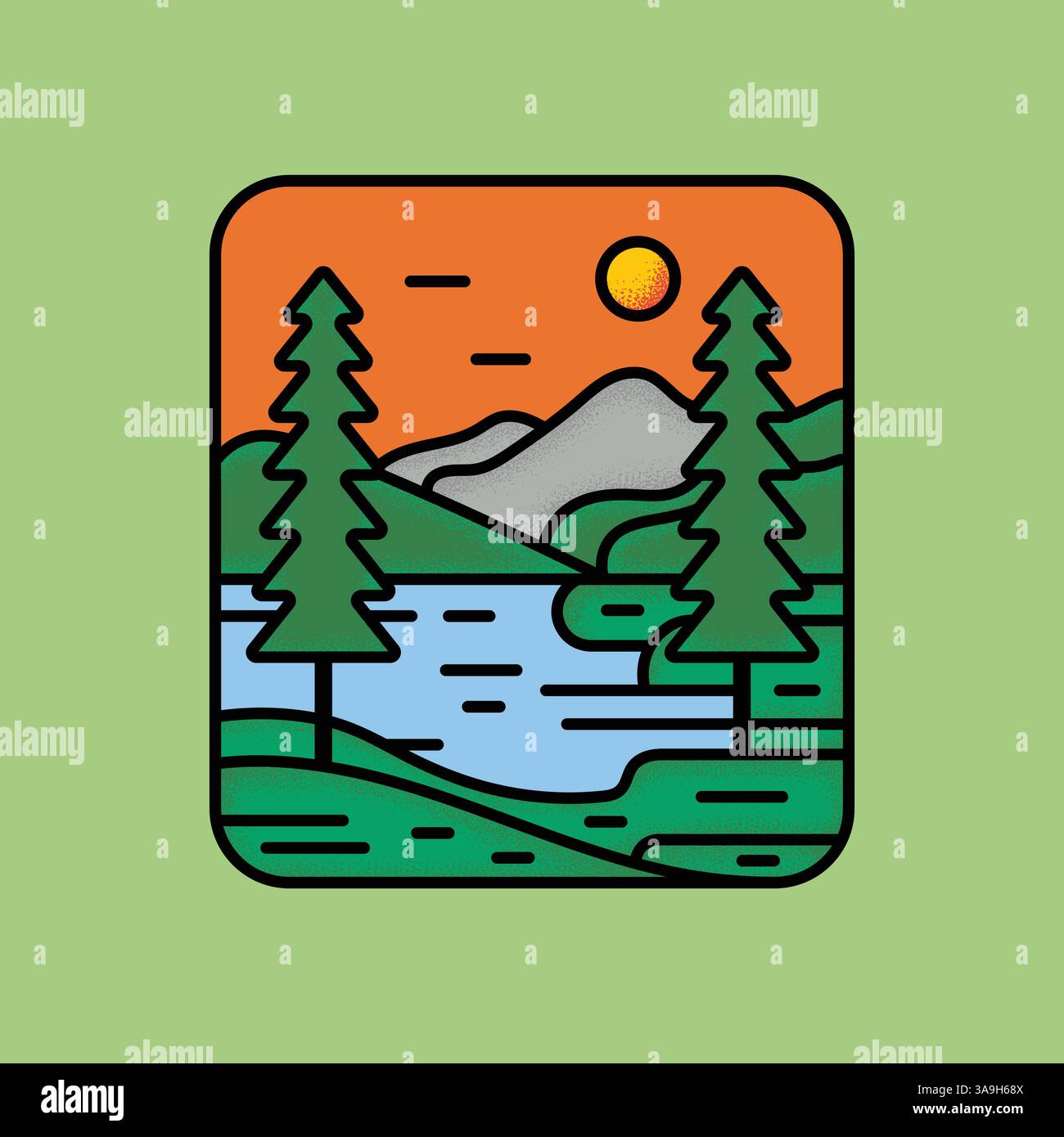 Minimalist nature landscape illustration Stock Vector Image & Art - Alamy